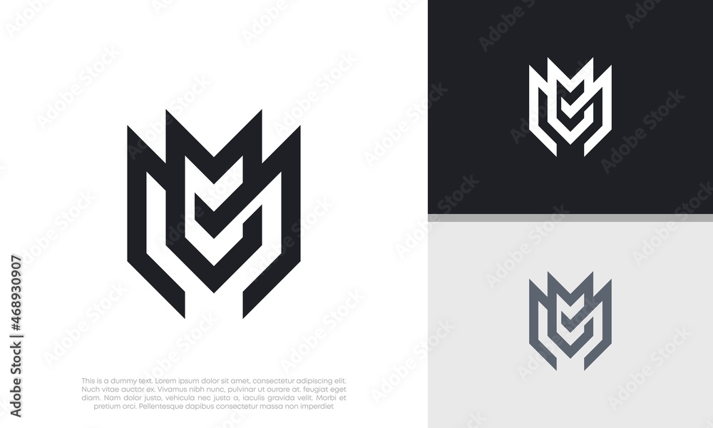 Initial M logo design. Innovative high tech logo template. Stock Vector ...