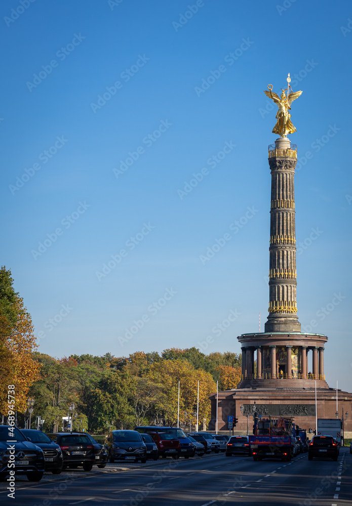 The bronze sculpture Goldelse Victoria at the Victory Column at the ...