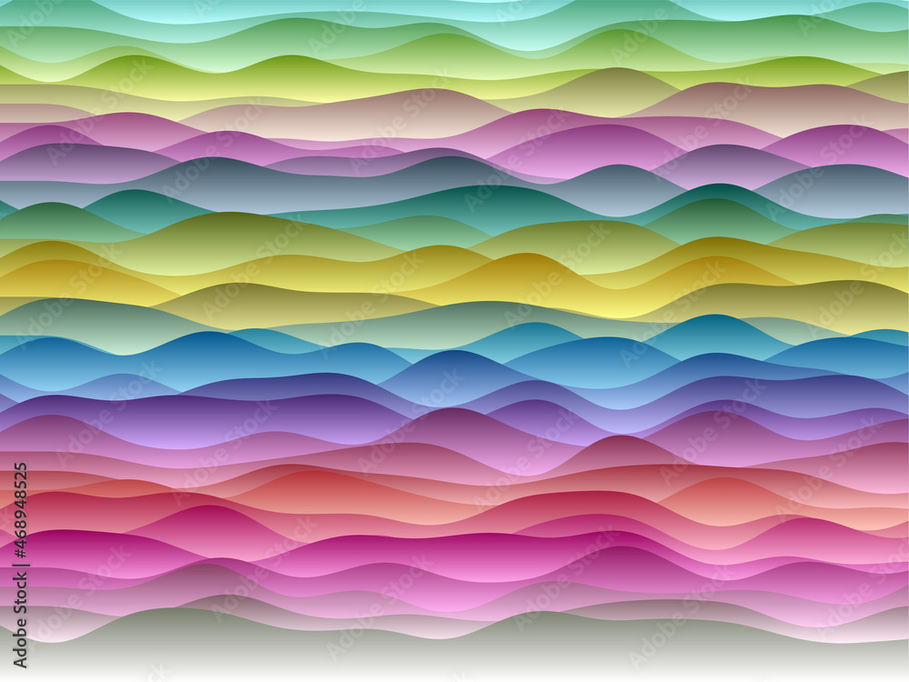 Abstract curves background. Smooth curves with gradients in vivid ...