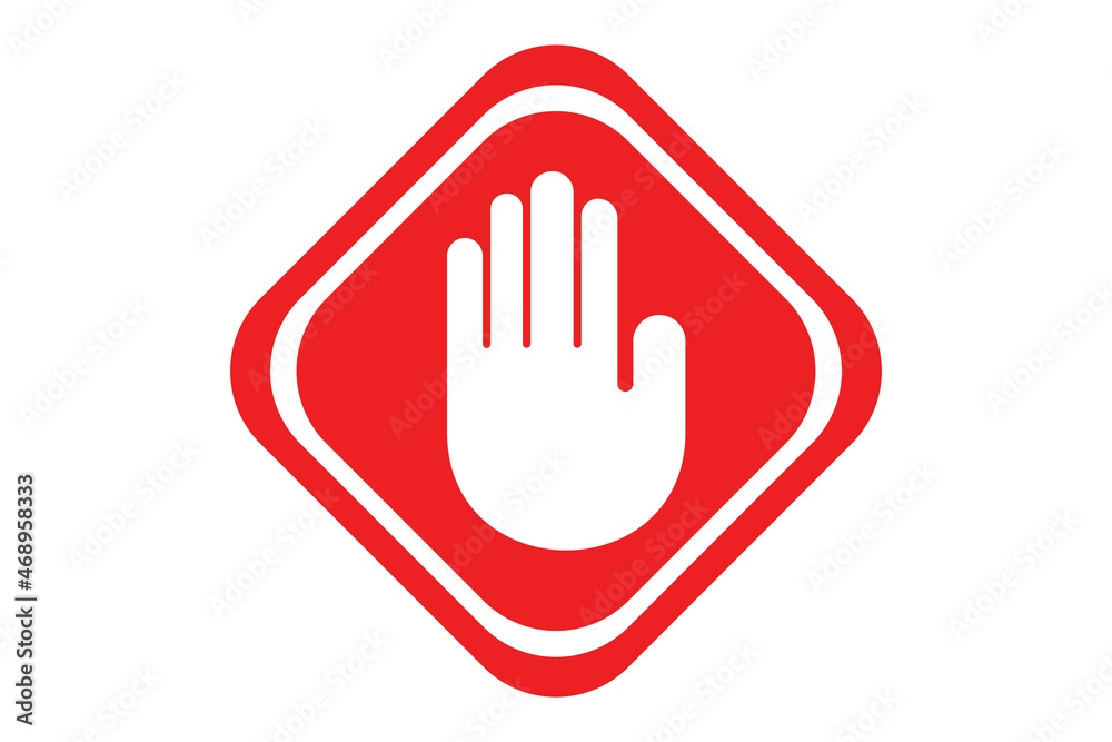 Flat design stop sign icon on white background for website, application ...