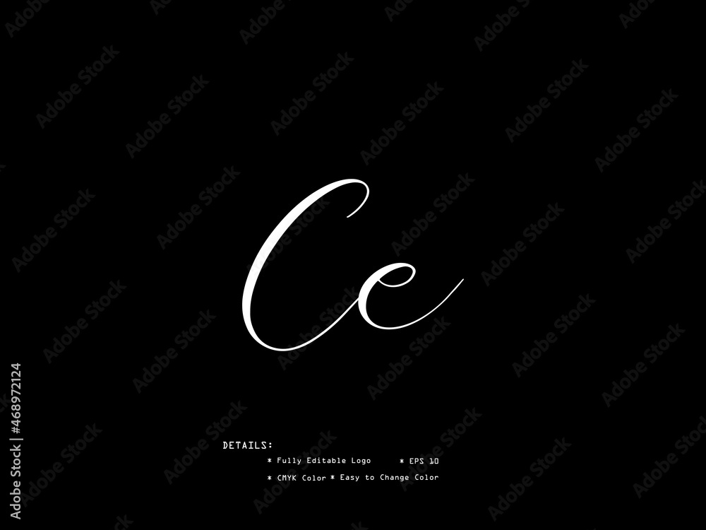 Letter CE Logo, Signature CE c&e Handwriting monogram logo Vector for ...