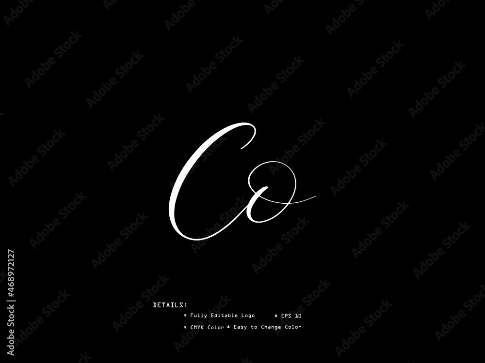 Letter CO Logo, Signature CO c&o Handwriting monogram logo Vector for ...