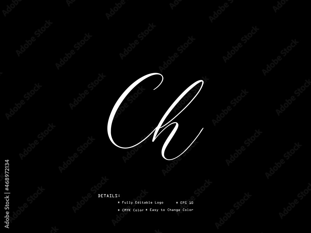 Letter CH Logo, Signature CH c&h Handwriting monogram logo Vector for ...