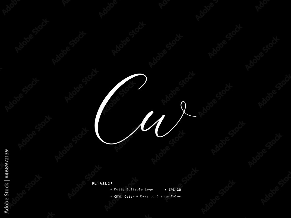 Letter CW Logo, Signature CW c&w Handwriting monogram logo Vector for ...