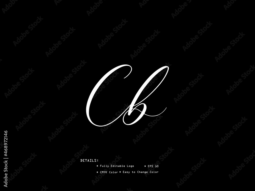 Letter CB Logo, Signature CB c&b Handwriting monogram logo Vector for ...