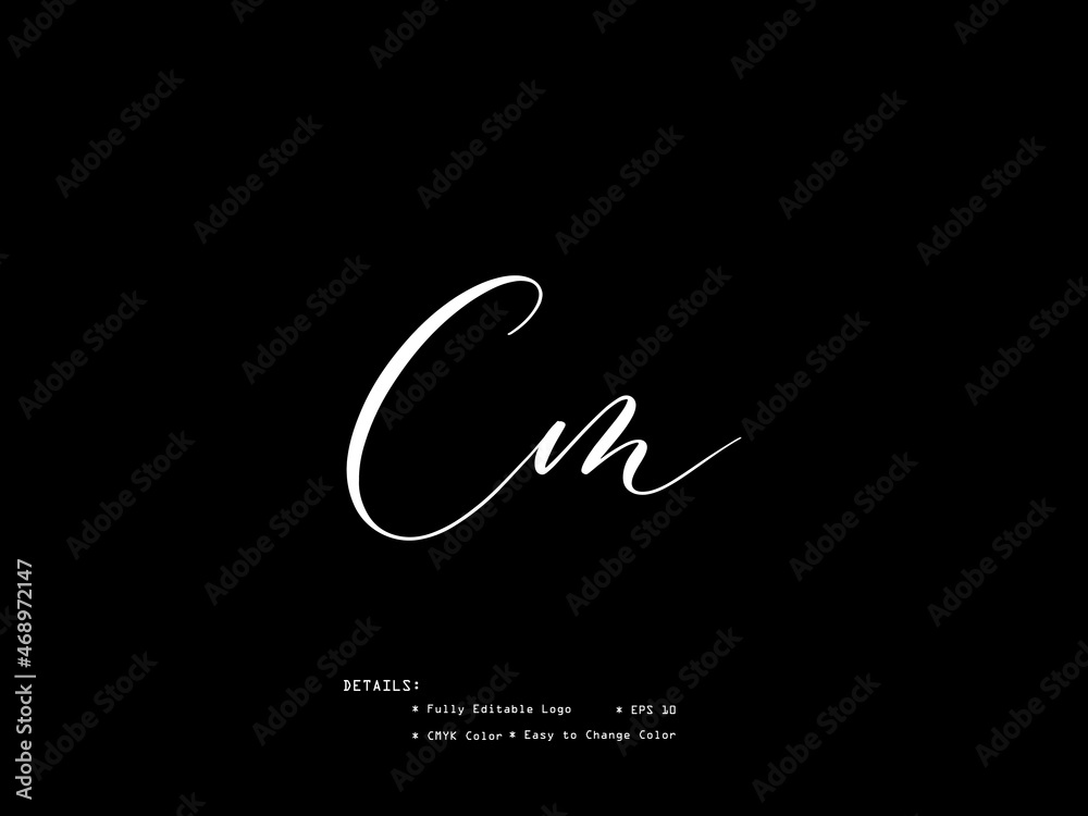 Letter CM Logo, Signature Cm c&m Handwriting monogram logo Vector for ...