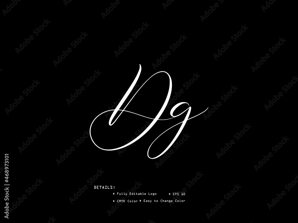 Letter DG Logo, Signature DG d&g Handwriting monogram logo Vector for ...