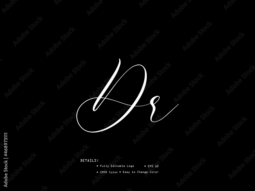 Letter DR Logo, Signature DR d&r Handwriting monogram logo Vector for ...