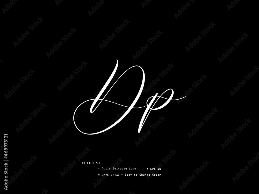 Letter DP Logo, Signature Dp d&p Handwriting monogram logo Vector for ...