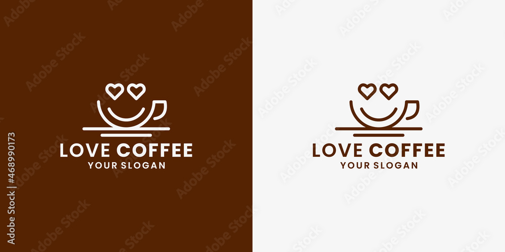 coffee cafe lovers logo design template Stock Vector | Adobe Stock