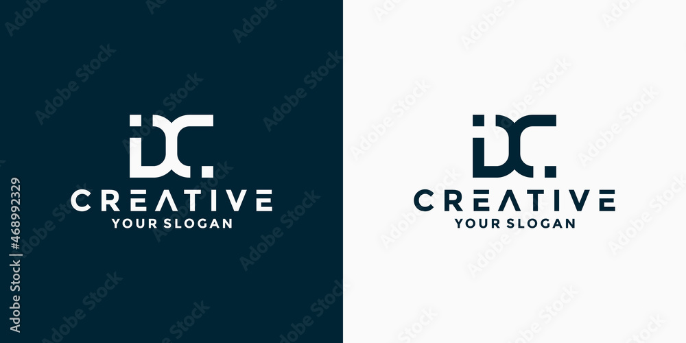 strong letter D C logo design inspiration Stock Vector | Adobe Stock