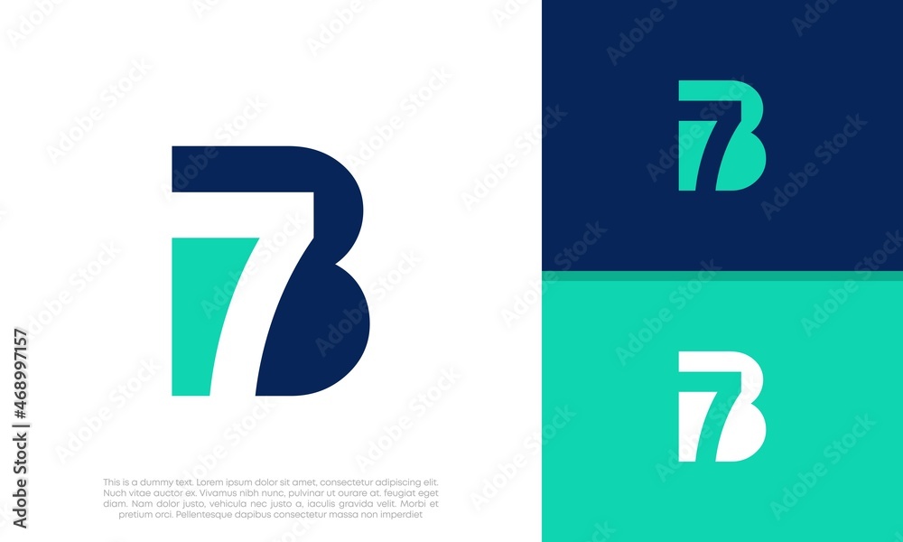 Initial B7. 7B logo design. Innovative high tech logo template. Stock ...