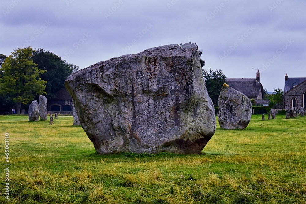 Avebury Stone Circle Henge monument standing in Wiltshire, southwest ...