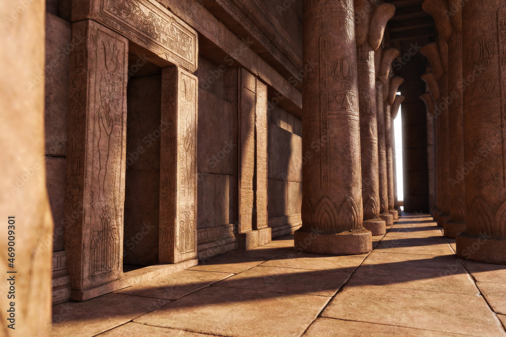 Ancient Egyptian architecture background. 3d rendering Stock ...