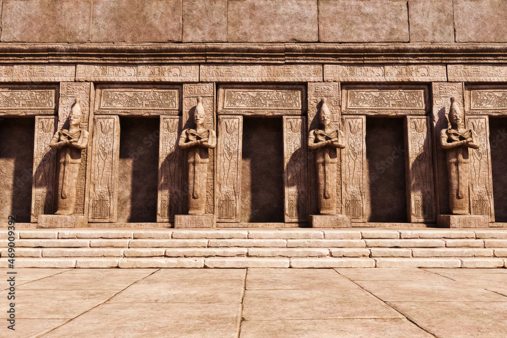 Ancient Egyptian architecture background. 3d rendering Stock ...