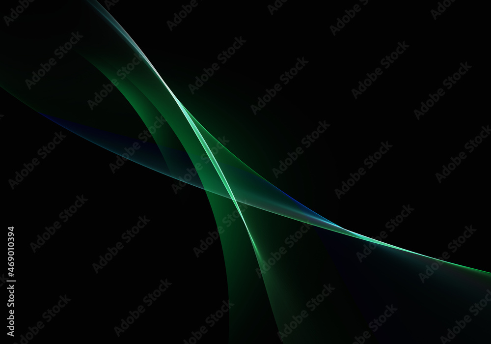 Abstract background waves. Black, green and blue abstract background ...