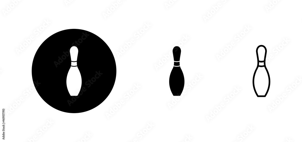 Bowling icons set. bowling ball and pin sign and symbol. Stock Vector ...