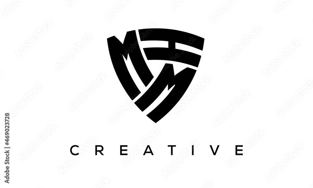 MMH letters logo, security Shield logo vector Stock Vector | Adobe Stock