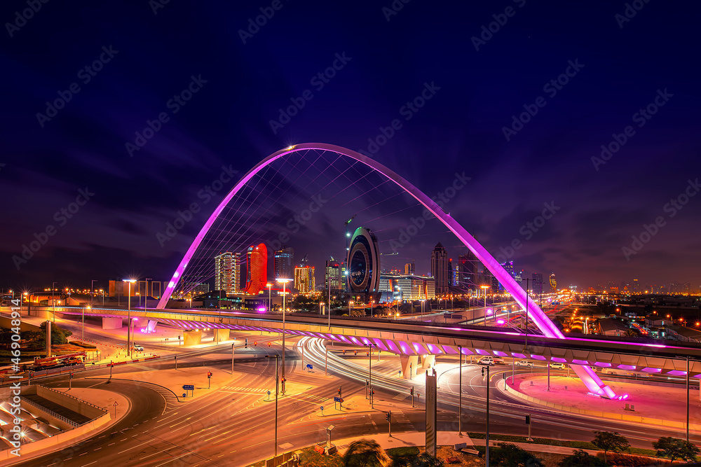 Lusail Arch Bridge Doha Qatar Stock Photo | Adobe Stock
