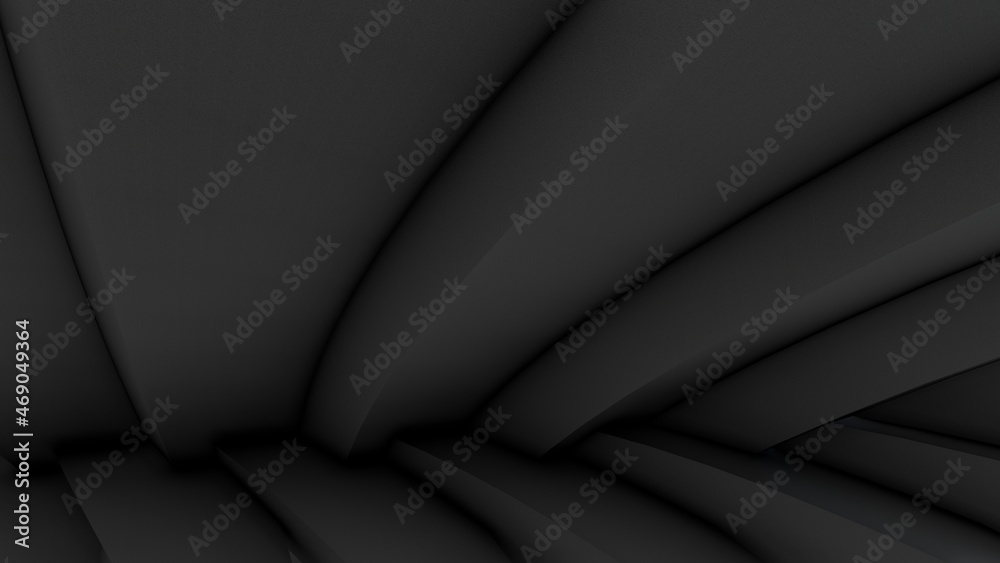 Abstract black background curved stripes in design 3d render Stock ...