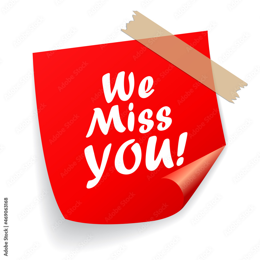 We miss you note paper Stock Vector | Adobe Stock