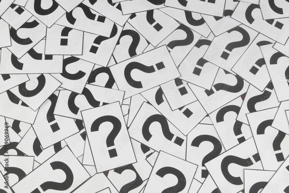 Question marks background. Many paper card with question mark symbols ...