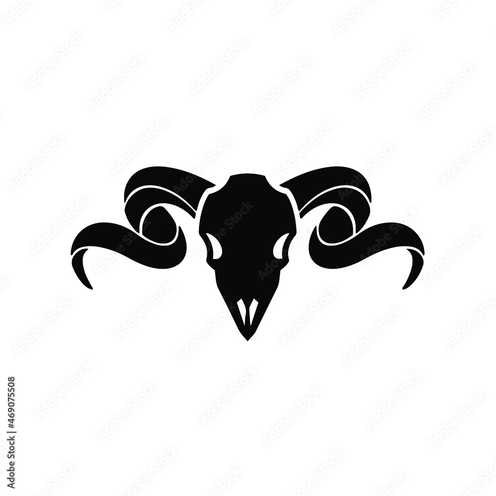 Ram Symbol Logo. Tattoo Design. Stencil Vector Illustration Stock ...