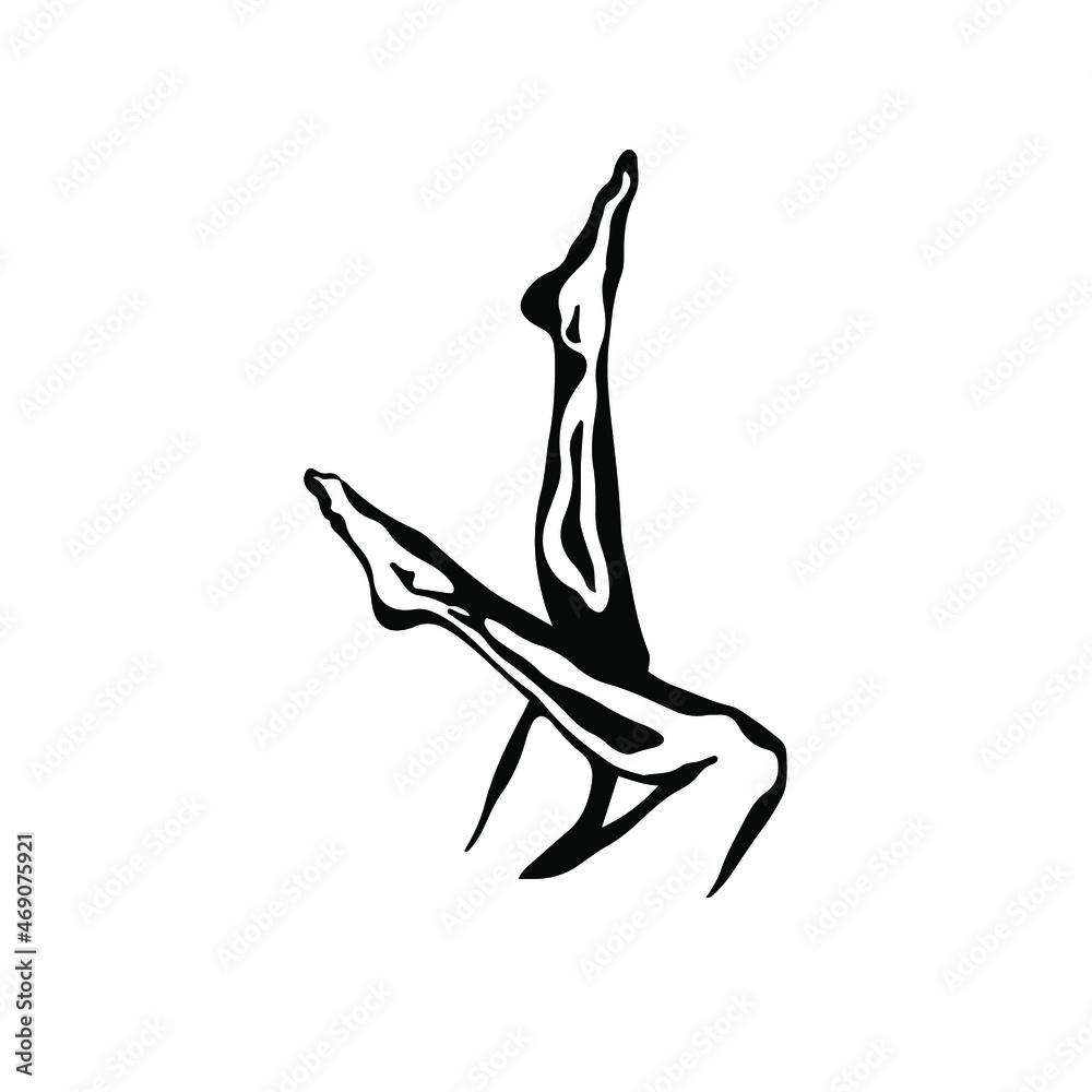 Woman Legs Symbol Logo. Tattoo Design. Stencil Vector Illustration ...