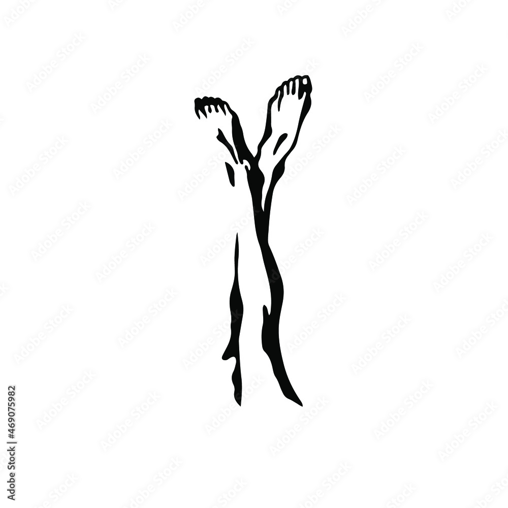 Woman Legs Symbol Logo. Tattoo Design. Stencil Vector Illustration ...