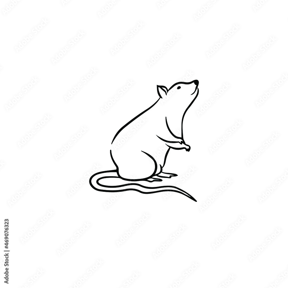 Rat Symbol Logo. Stencil Vector Illustration Stock Vector | Adobe Stock