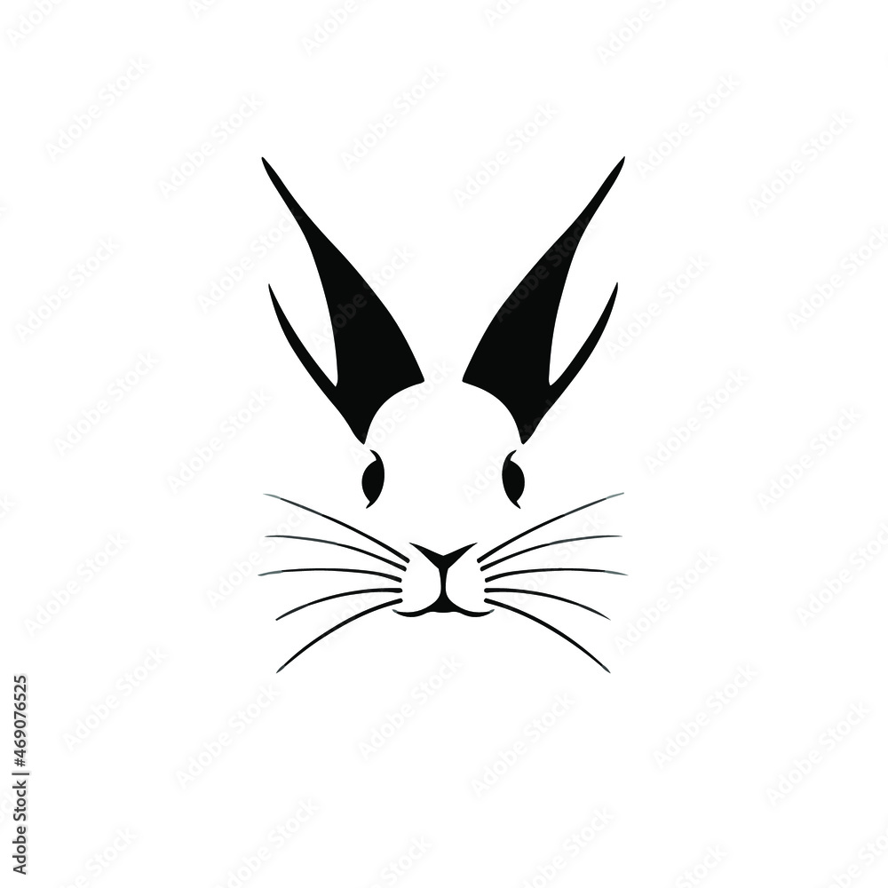 Rabbit Symbol Logo. Tattoo Design. Stencil Vector Illustration Stock ...