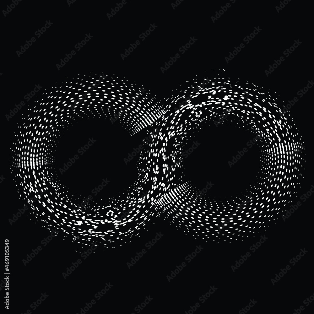 Infinity symbol .Abstract flow lines background . From order to chaos ...