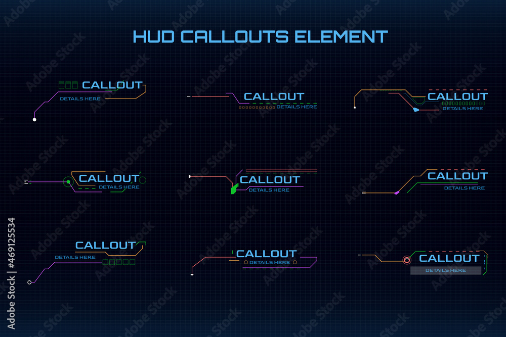 Abstract Callouts Futuristic Infographic Frame Template Vector. UI ...