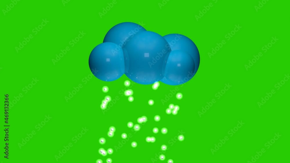 Weather icon - it is snowing. 3D animation . Chroma key, green screen ...