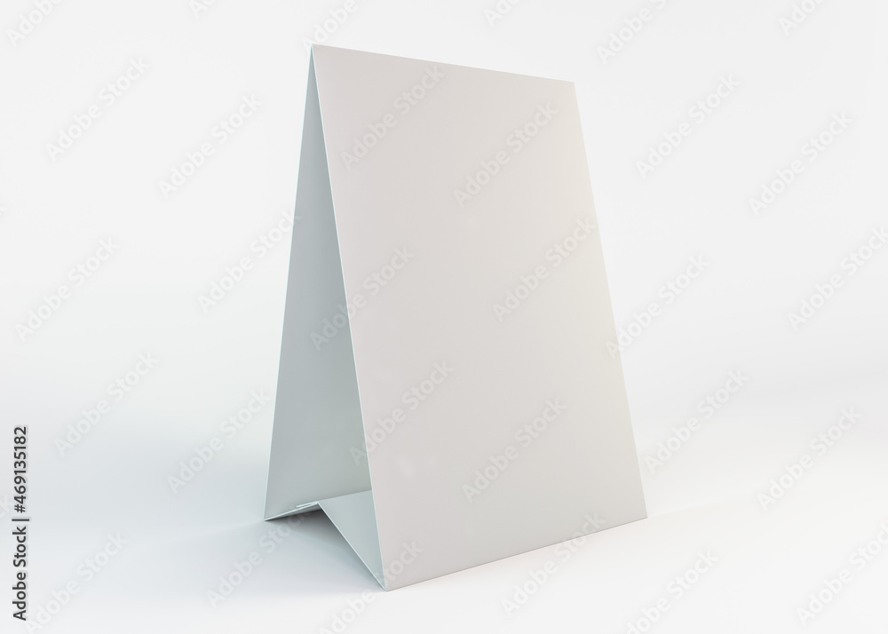 Blank paper Table Tent template for presentation. 3D illustration Stock ...