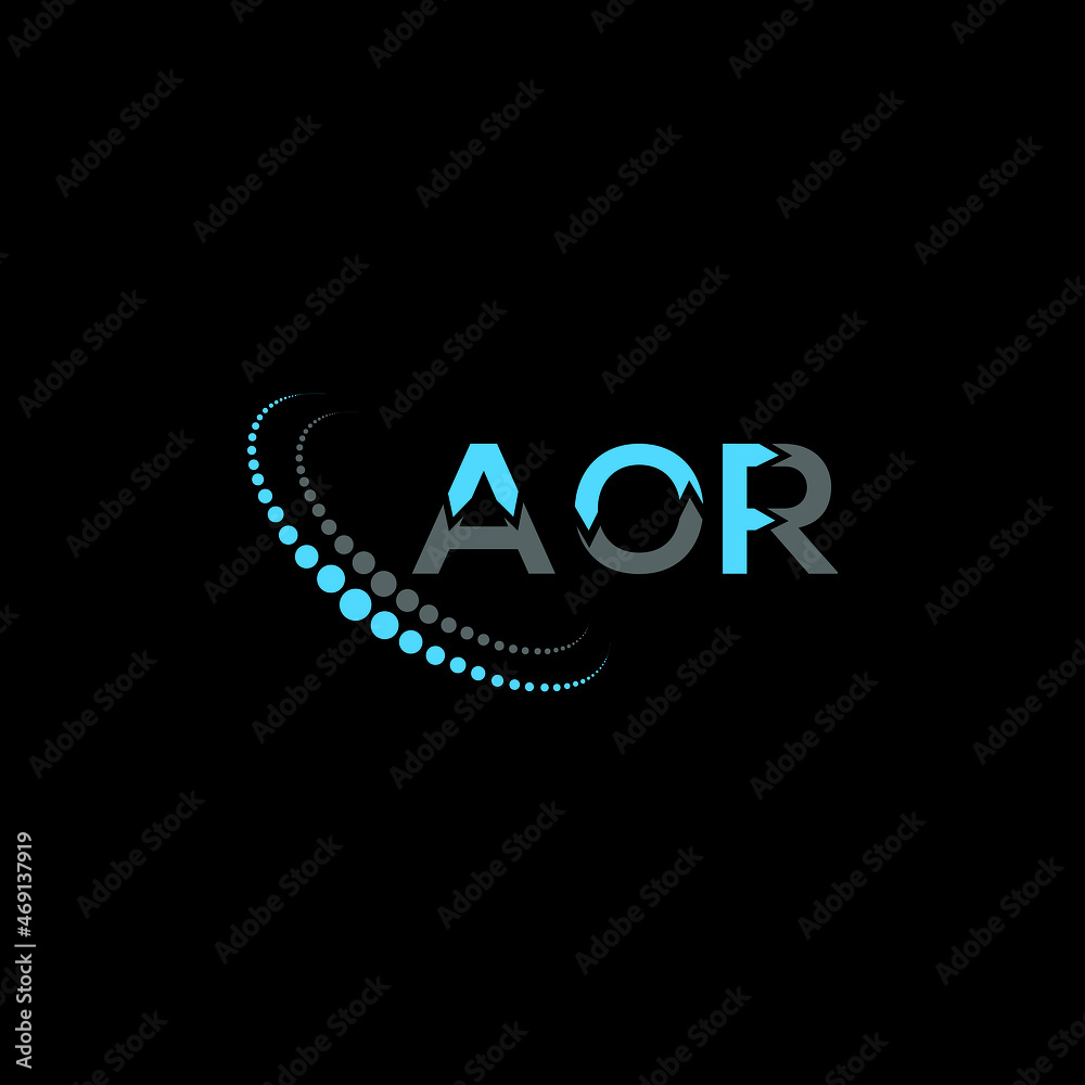AOR letter logo design on black background.AOR creative initials letter ...