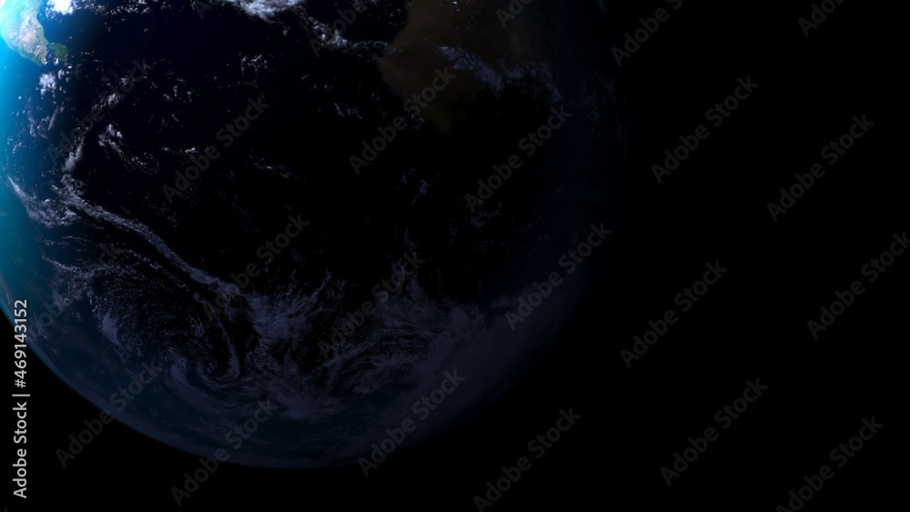 8k Ultra HD 7640x4320. Panoramic view of earth, sun, star and galaxy ...