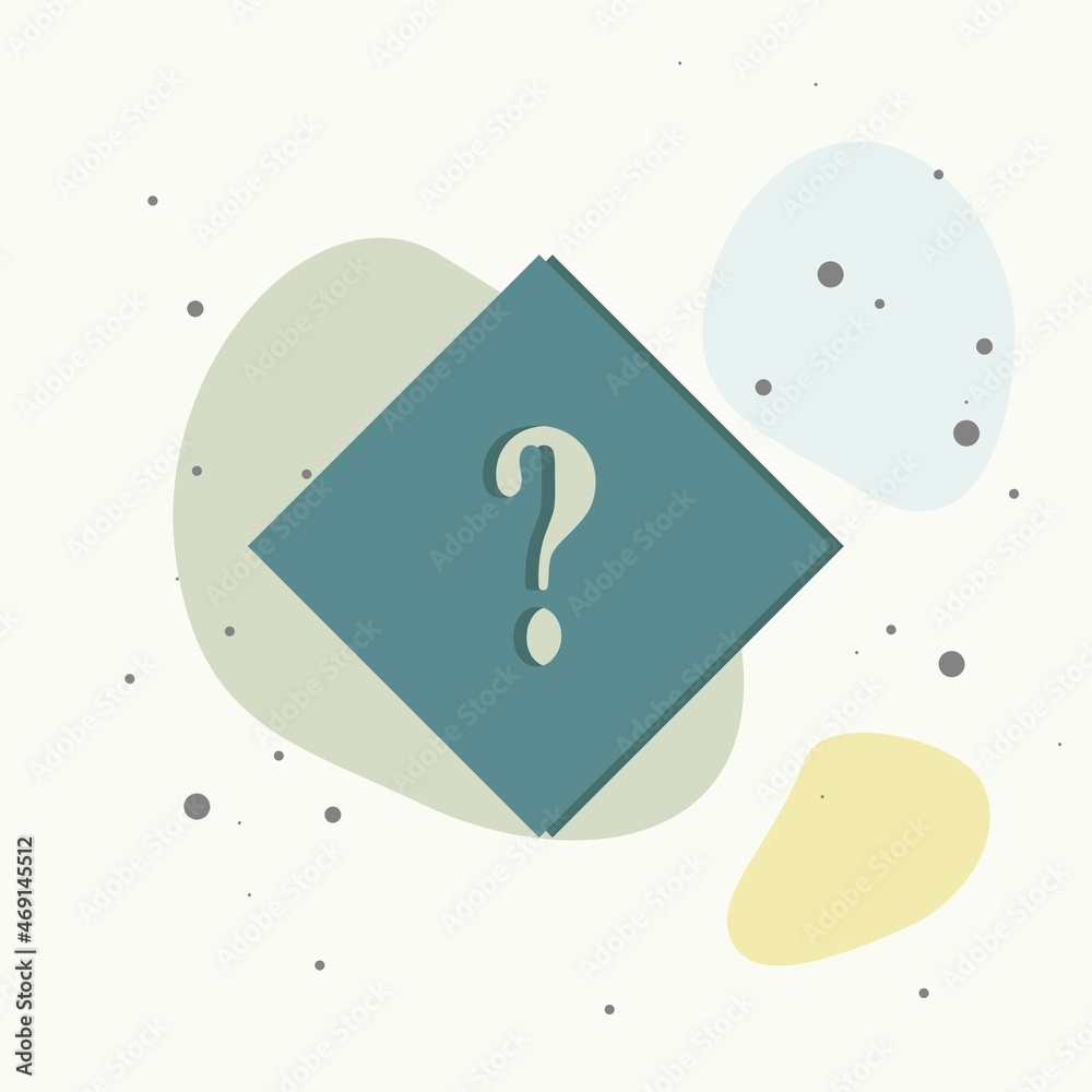 Vector icon question mark in a rhombus. Punctuation mark symbol on ...