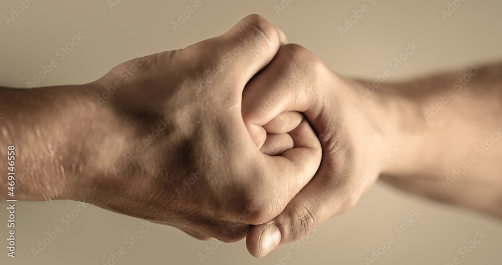 Two hands, isolated arm, helping hand of a friend. Handshake, arms ...