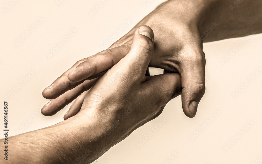 Two hands, helping arm of a friend, teamwork. Rescue, helping gesture ...