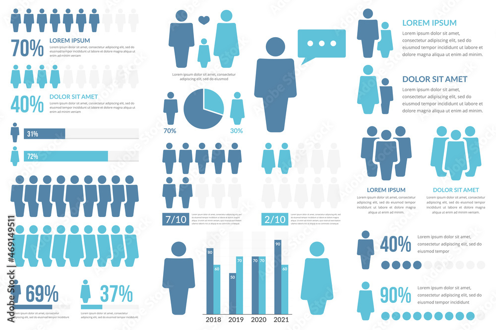 People infographics for reports and presentations Stock Vector | Adobe ...