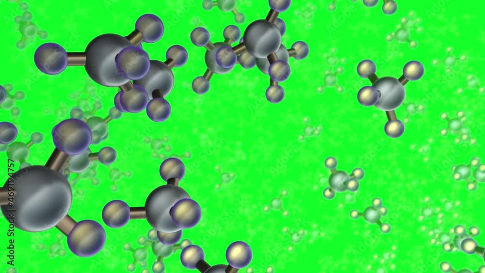 Video Stock [Green screen + Opaque] Covalent bond within methane gas ...