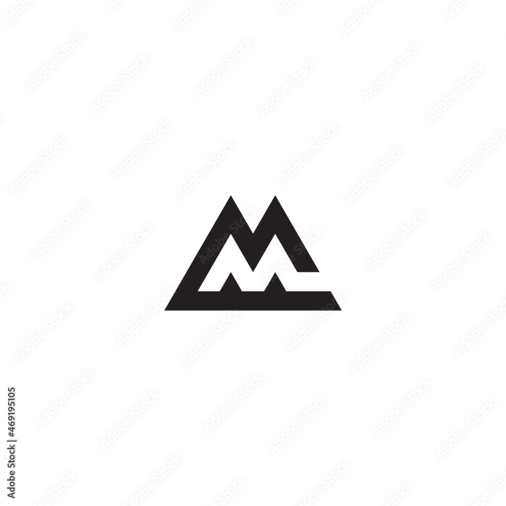 letter MM two mountains simple symbol logo vector Stock Vector | Adobe ...