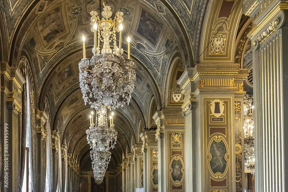 Interior of City Hall of Paris (Hotel de Ville de Paris). Hotel de ...