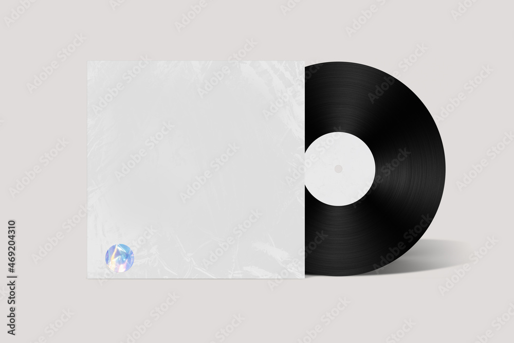 Blank CD Vinyl and Cover Mockup Package Envelope Template Mock Up with ...