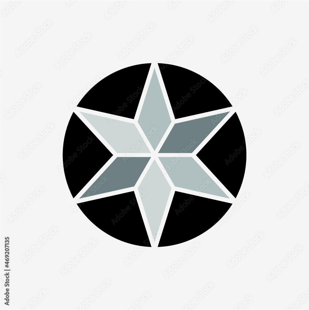 6 stars circle logo vector image Stock Vector | Adobe Stock