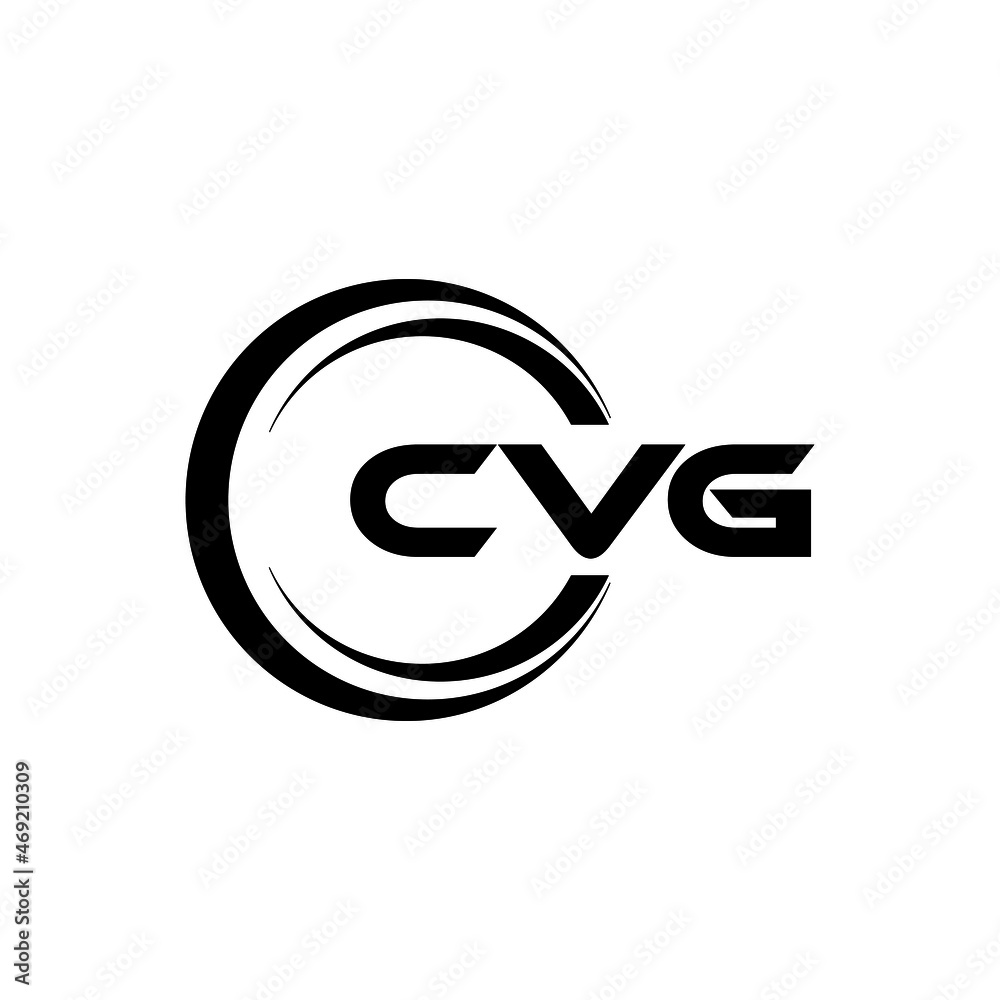 CVG letter logo design with white background in illustrator, vector ...