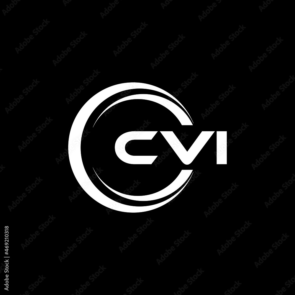 CVI letter logo design with black background in illustrator, vector ...