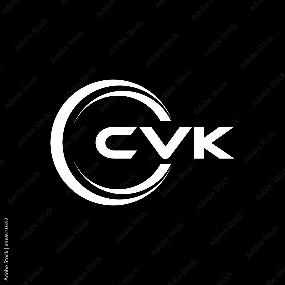 CVK letter logo design with black background in illustrator, vector ...