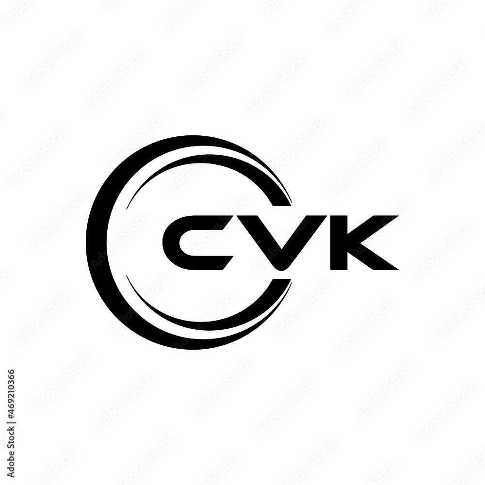 Vecteur Stock CVK letter logo design with white background in ...